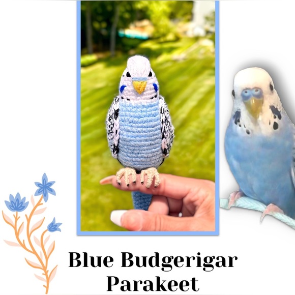 Handmade | Accents | Blue Budgerigar Parakeet Realistic Design Buddy ...